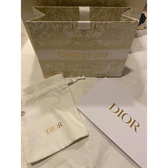 Dior | Party Supplies | Dior Golden Gift Box Canvas Pouch Card Wrap Set ...
